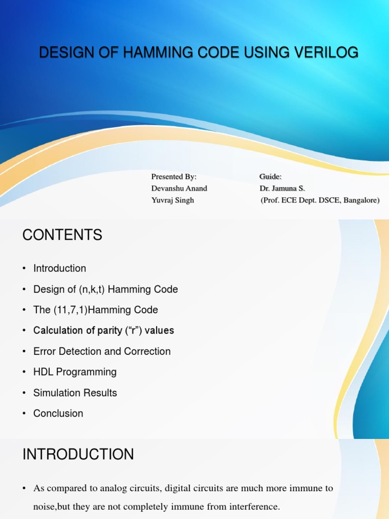 Design of Hamming Code Using Verilog | PDF | Error Detection And Correction | Bit