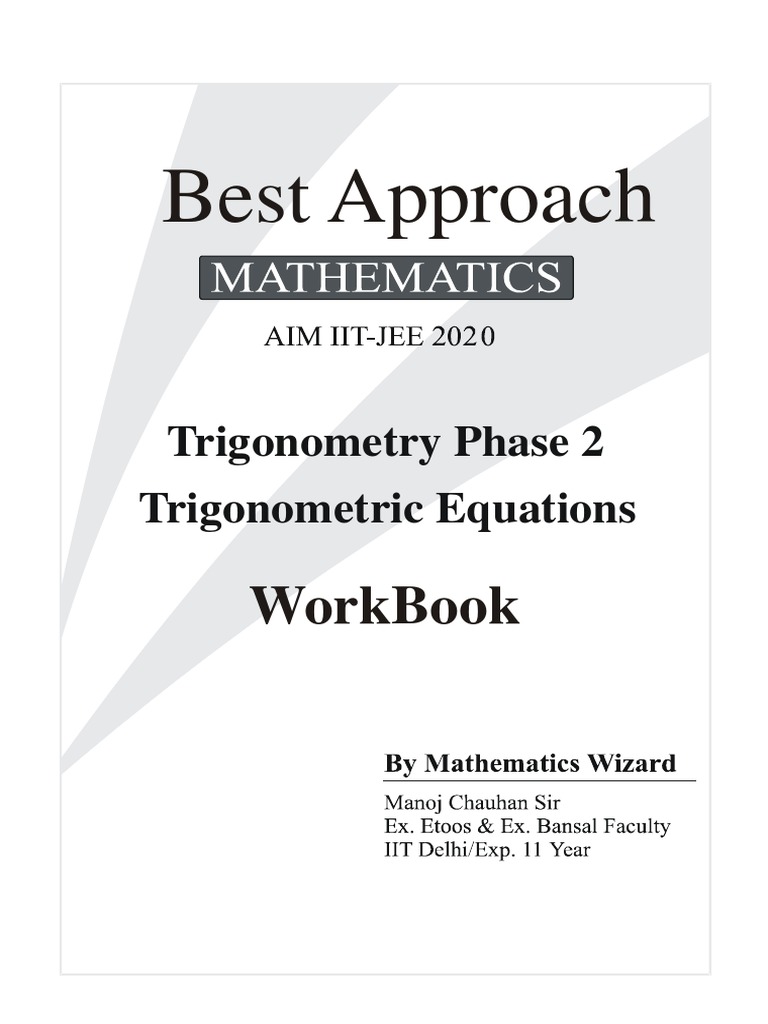 Workbook Trigonometric Equations By Mc Sir Pdf Trigonometric