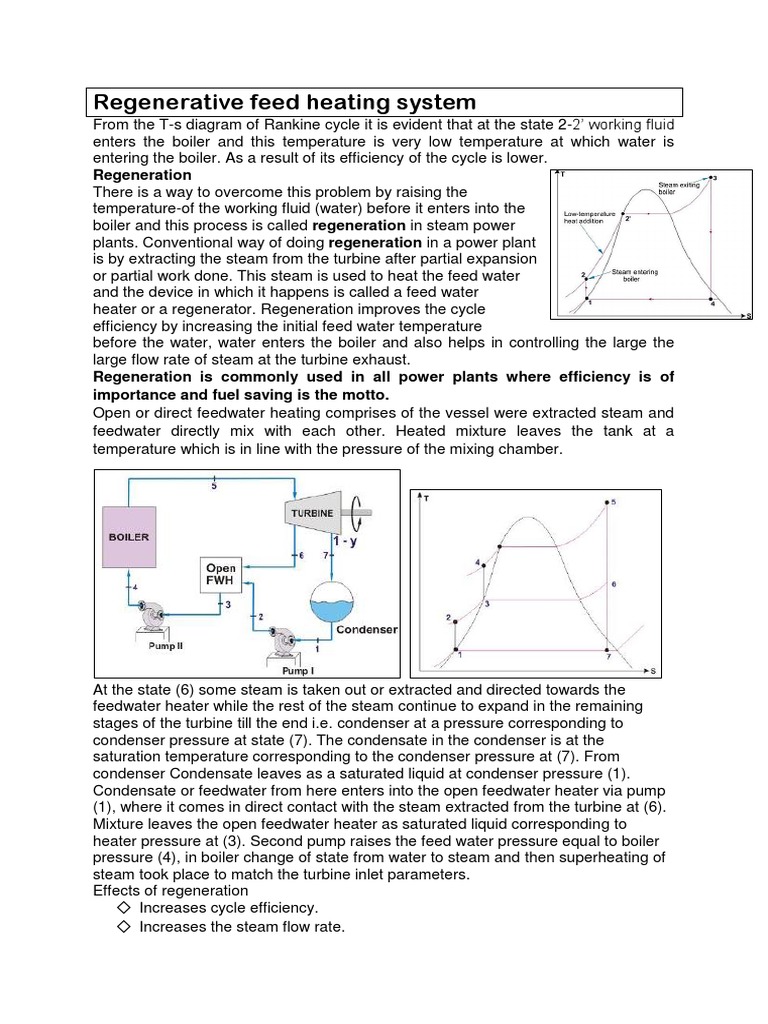Regenerative Feed Heating System: Regeneration | PDF | Boiler | Steam