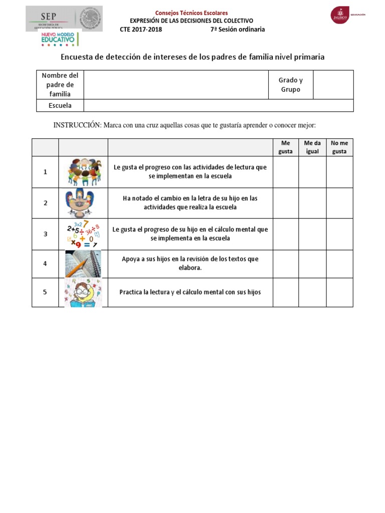 Encuesta de Detección de Intereses z141 Padres | PDF