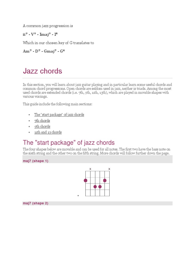 A Common Jazz Progression | PDF | Chord (Music) | Elements Of Music