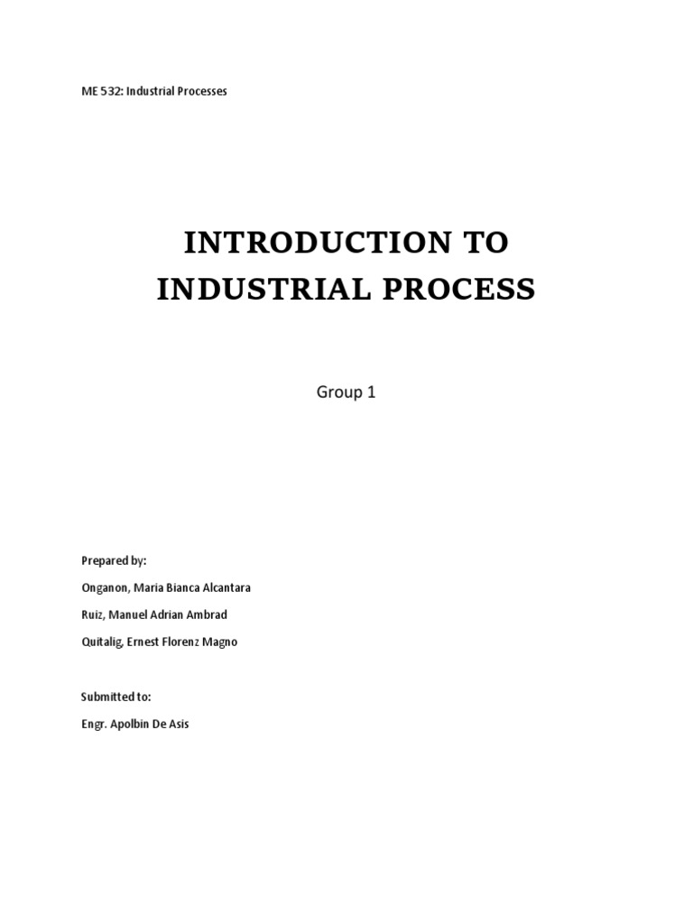 Introduction To Industrial Processes | PDF | Textiles | Paper