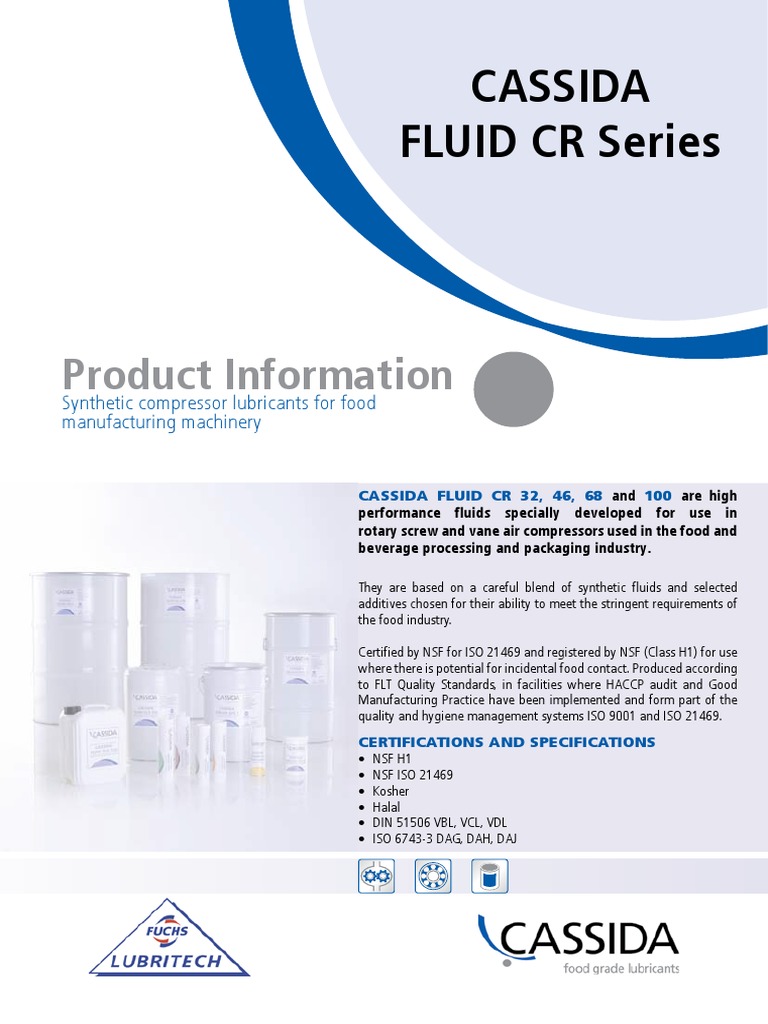 Cassida Fluid CR Series | PDF | Motor Oil | Lubricant
