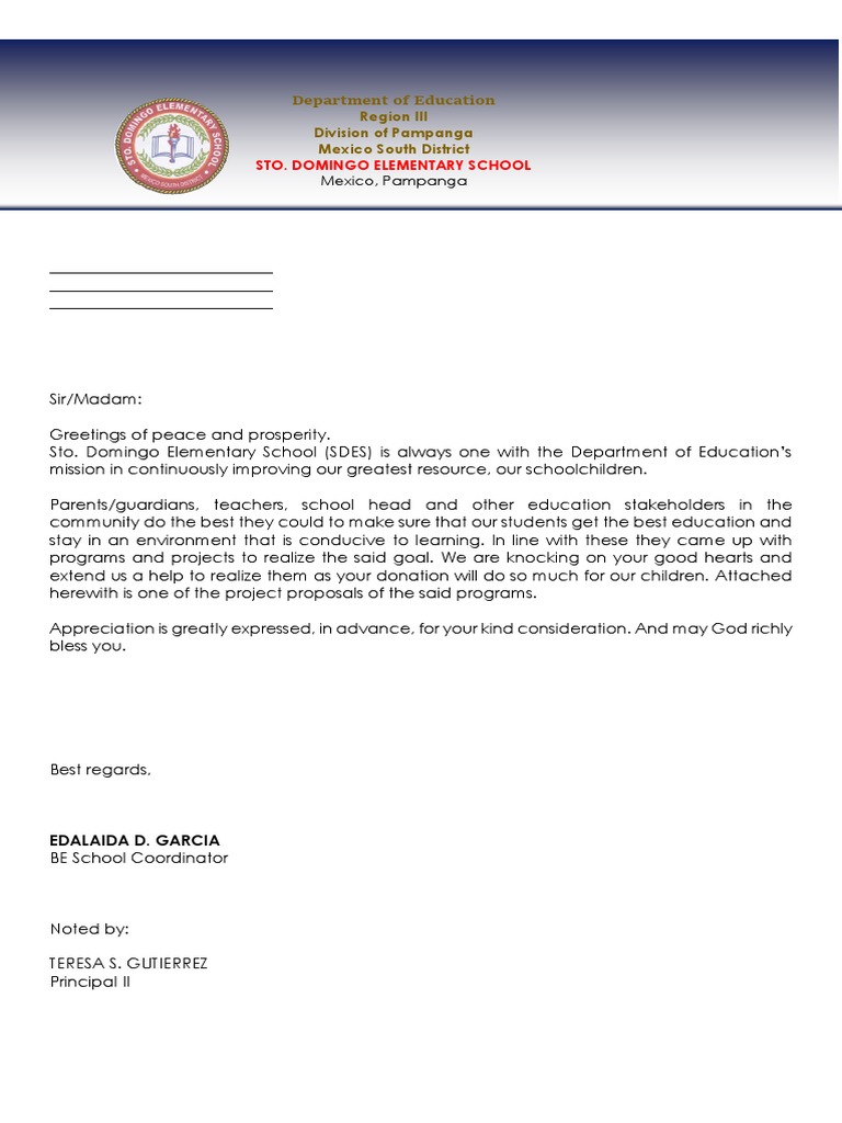 Solicitation Letter Brigada | PDF