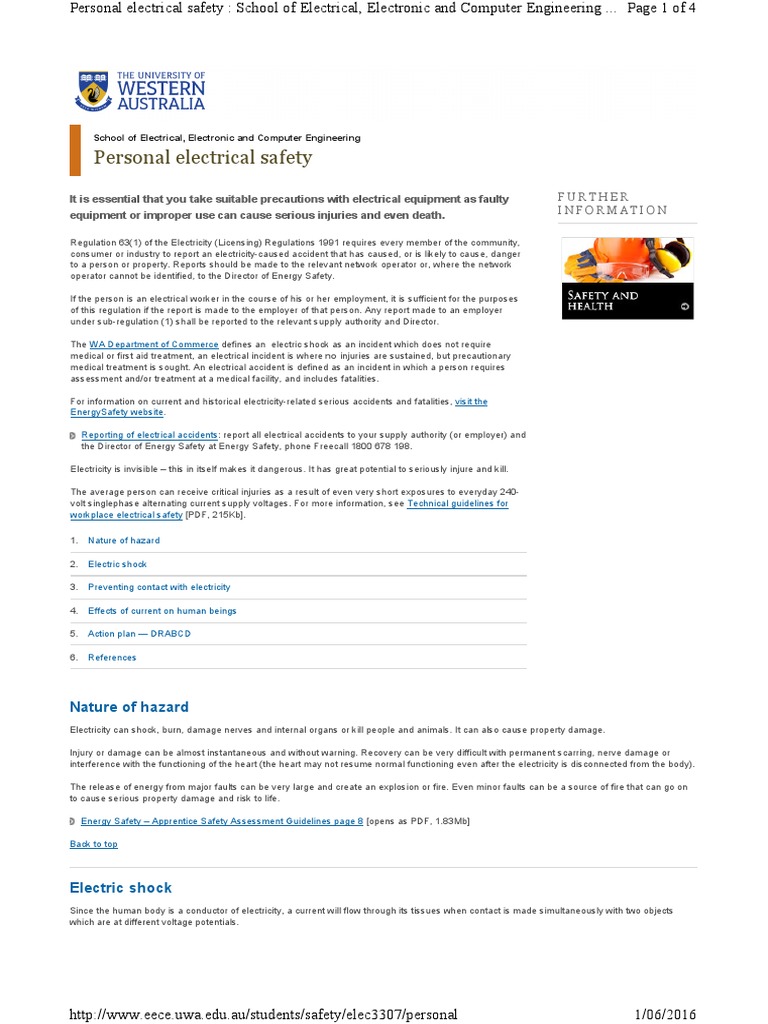 Electrical Safety Uwa-2 PDF | PDF | Electric Current | Voltage