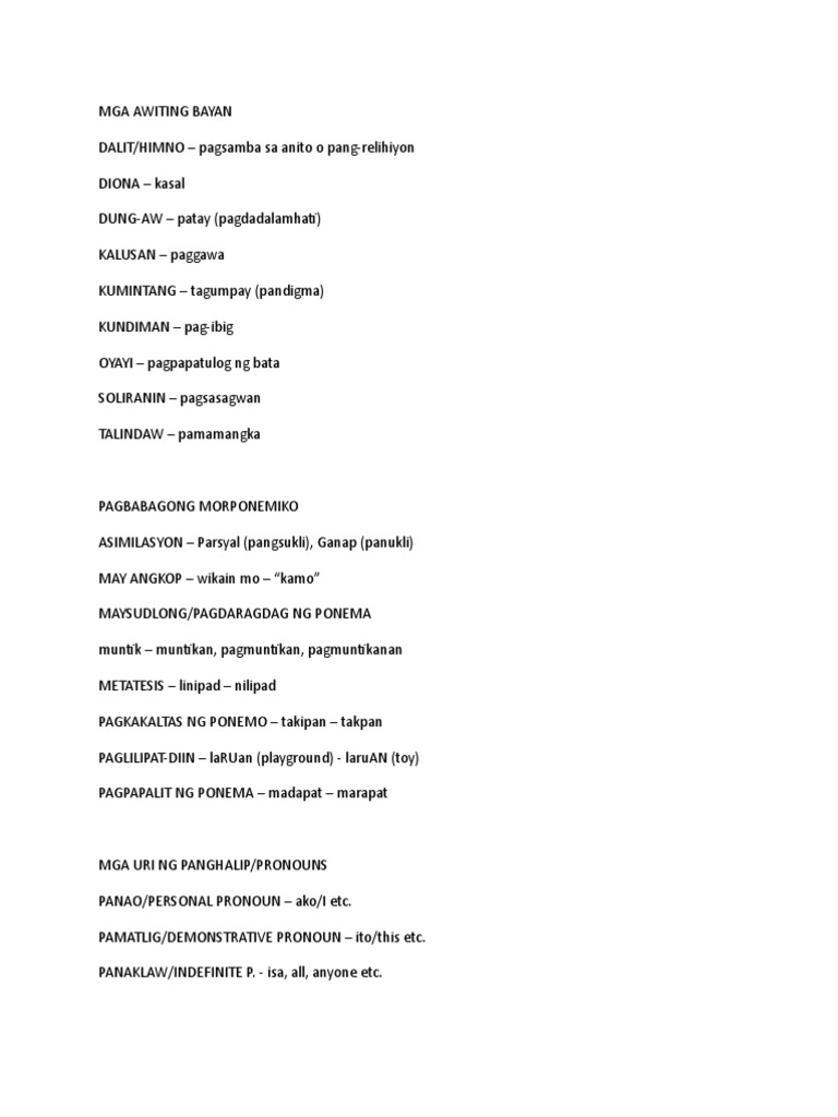 Mga Awiting Bayan | PDF