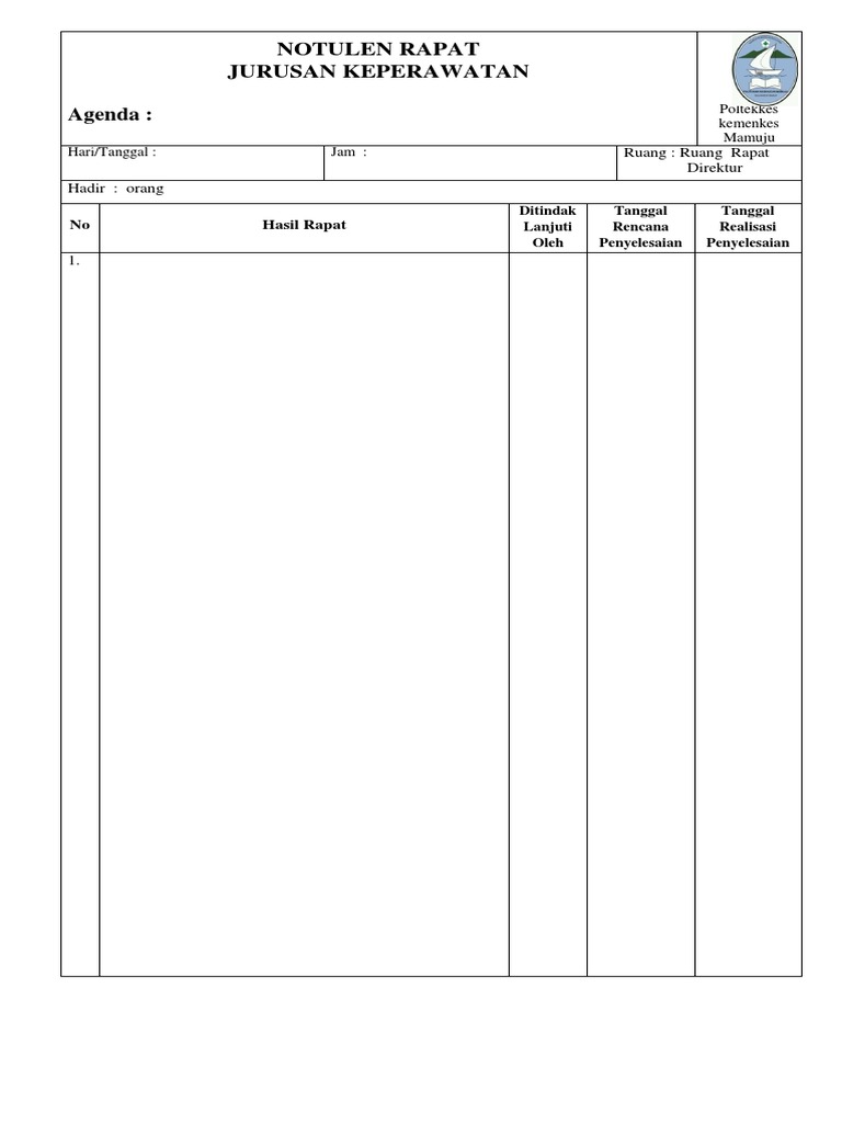 Contoh Notulen Rapat | PDF