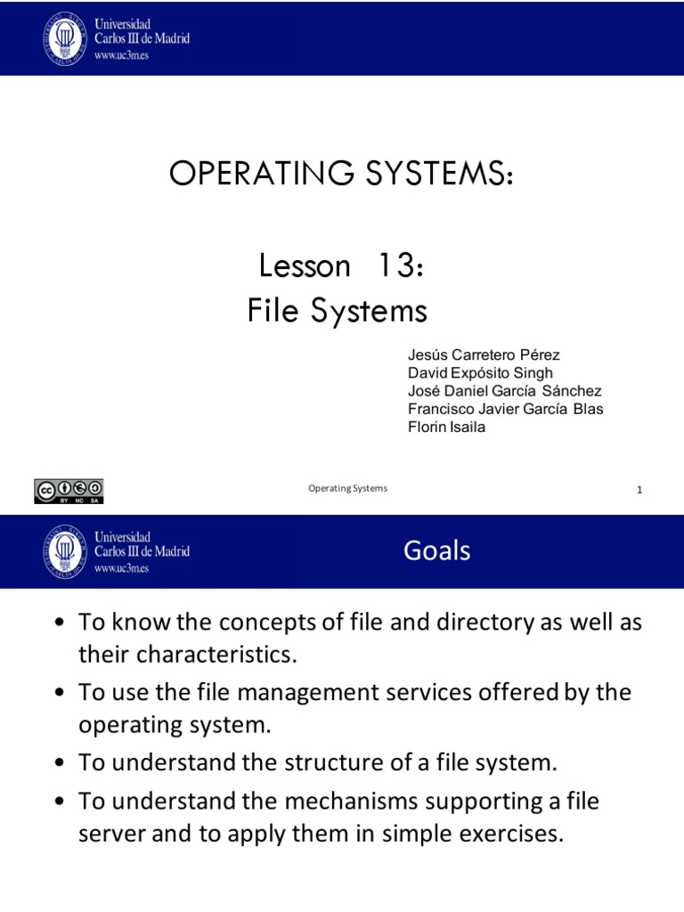 Operating Systems: Lesson 13: File Systems | Download Free PDF | File System | Cache (Computing)