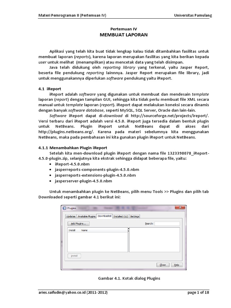 Aries Saifudin - Pemrograman II - 1. Menggunakan Netbeans | PDF