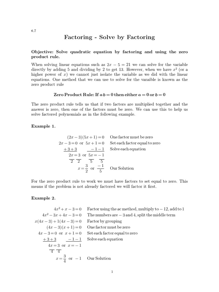 Quadratic Factoring Guide | PDF | Factorization | Variable (Mathematics)