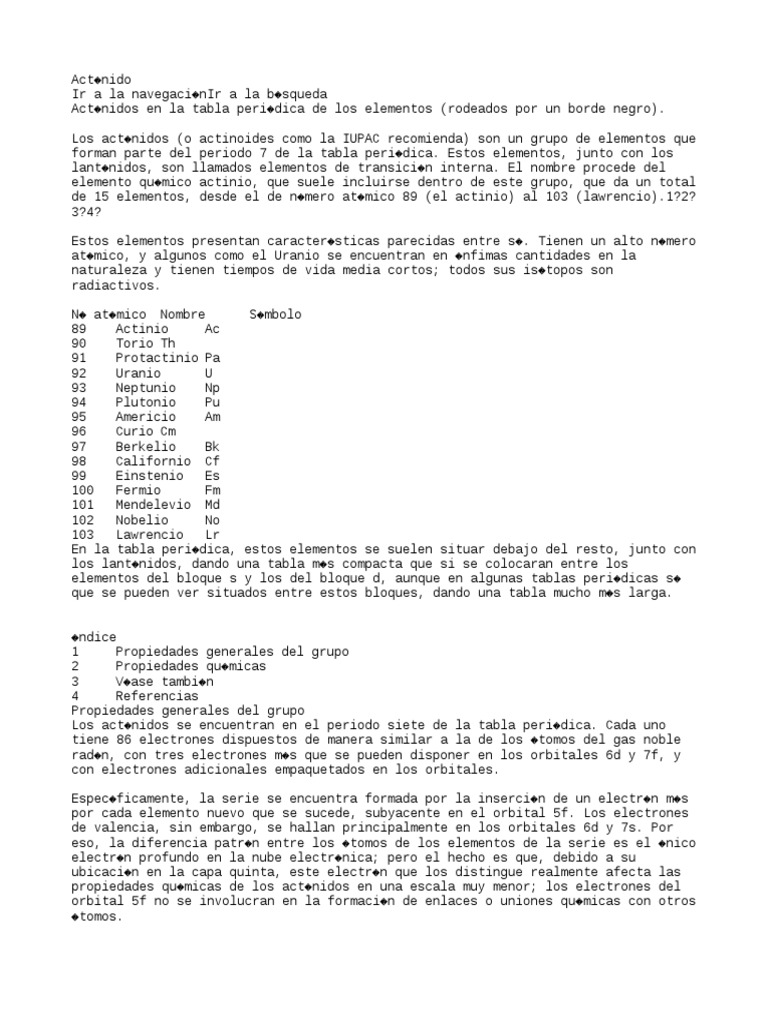 Actinidos | PDF | Enlace químico | Interacción