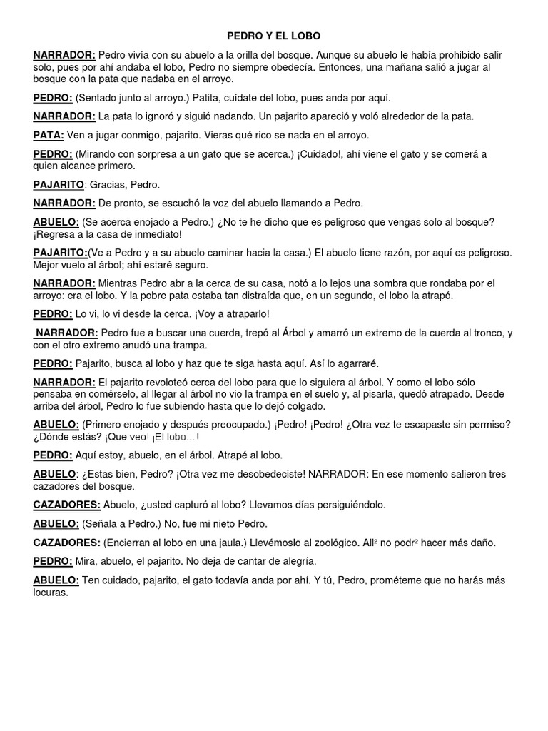 Pedro y El Lobo | PDF