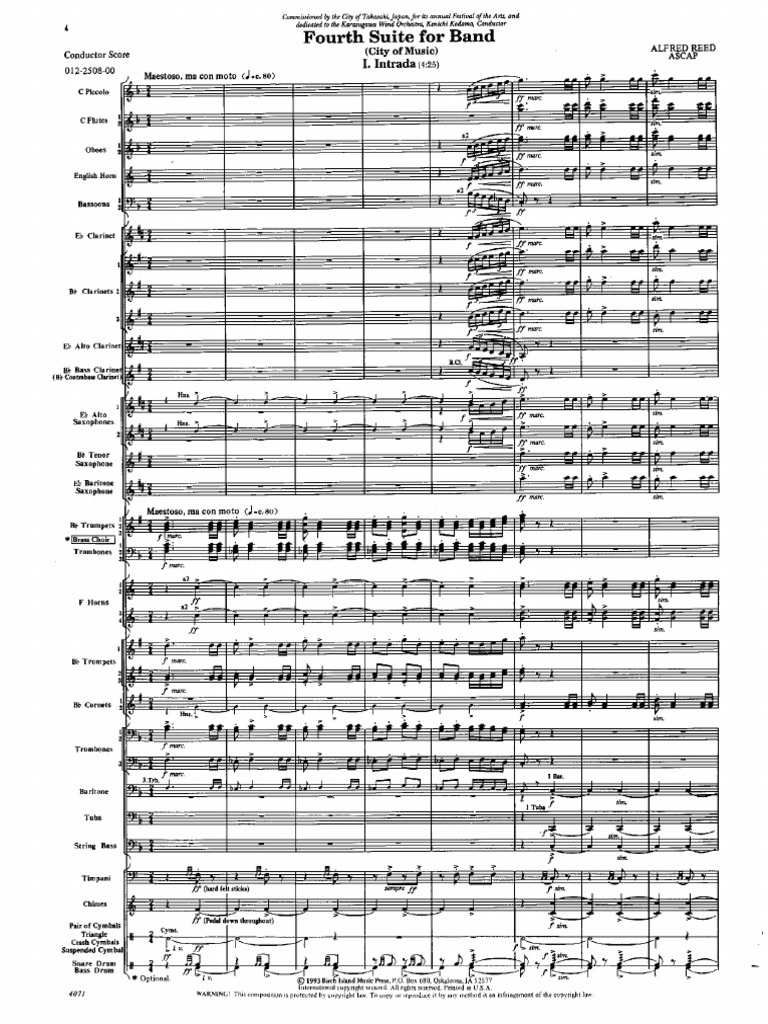 Alfred Reed - Fourth Suite For Band (Só Partitura) | PDF