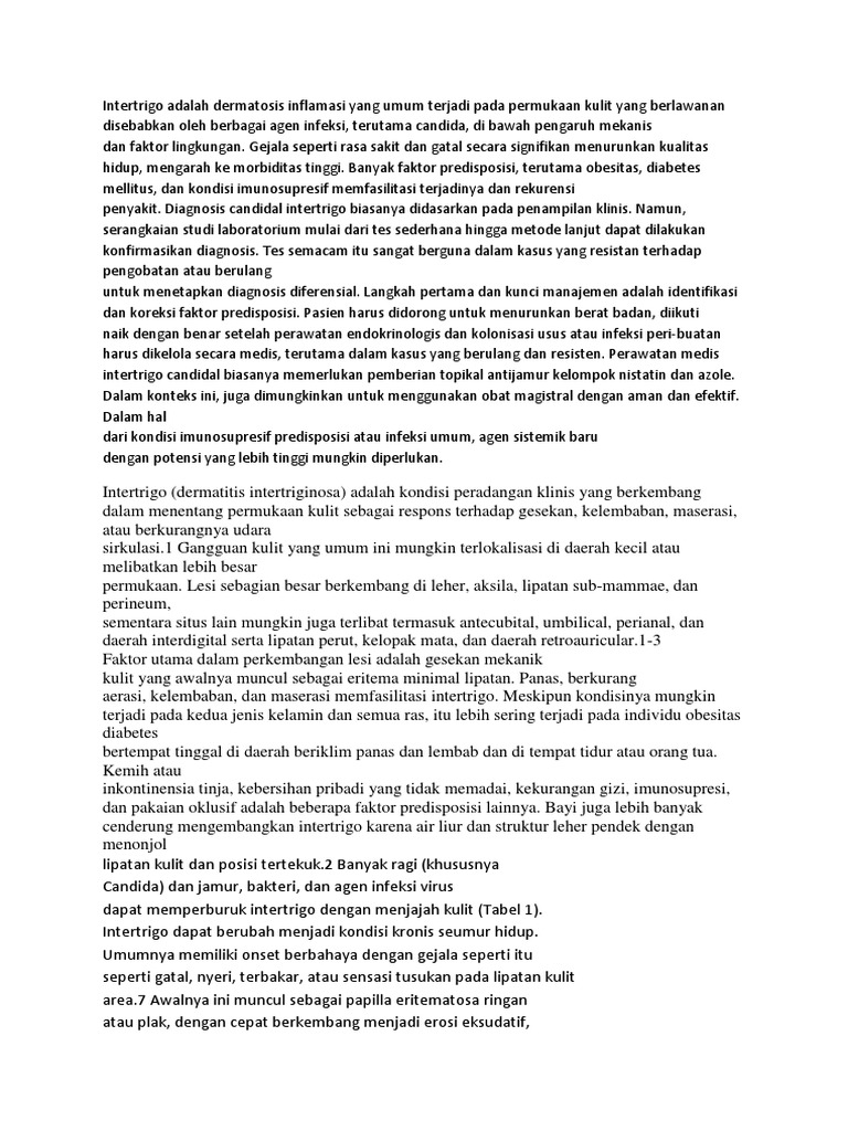 Panduan Lengkap Intertrigo Candidal | PDF | Sains & Matematika