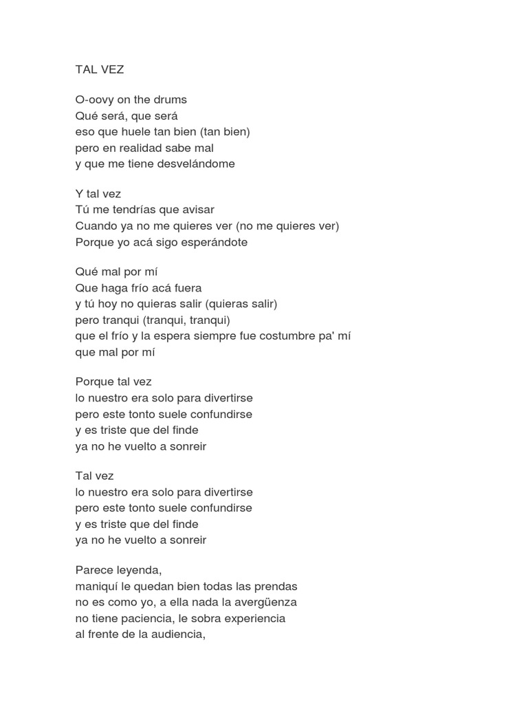 Tal Vez | PDF