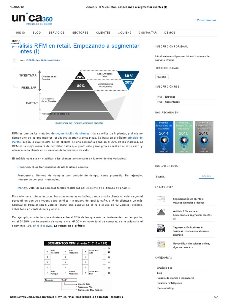 Análisis RFM en Retail. Empezando A Segmentar Clientes (I) | PDF | Blog ...