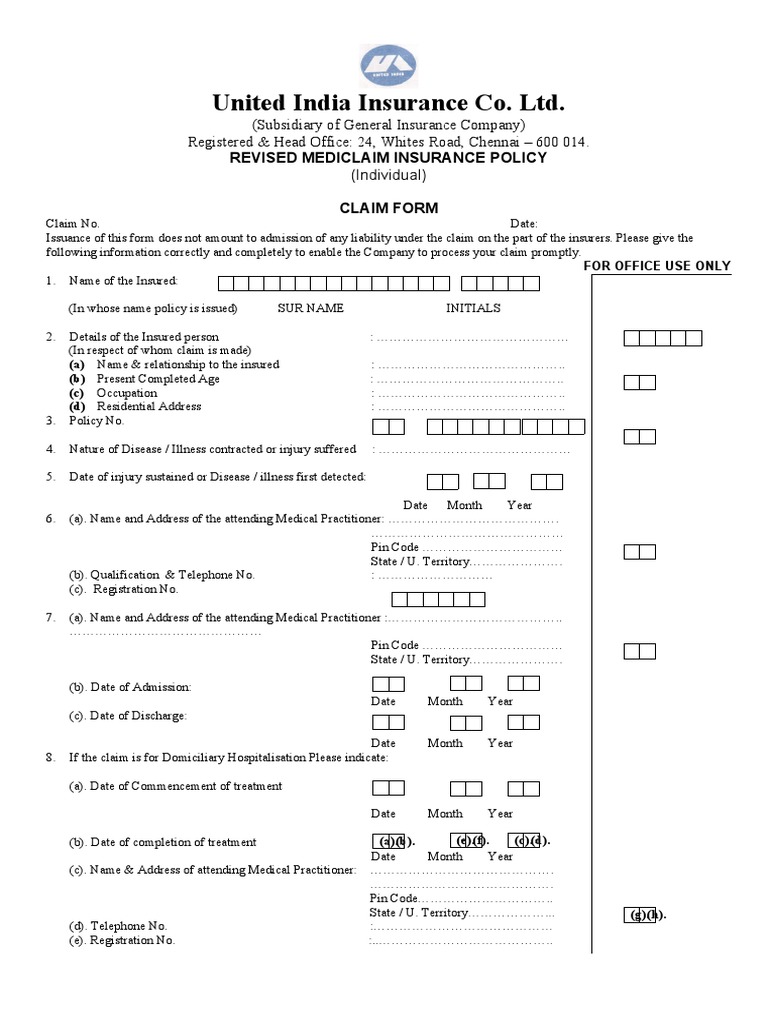 Claim Form | PDF | Pathology | Surgery