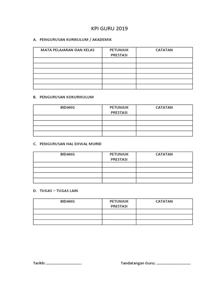 Kpi Guru 2019 Dan Template RPH | PDF