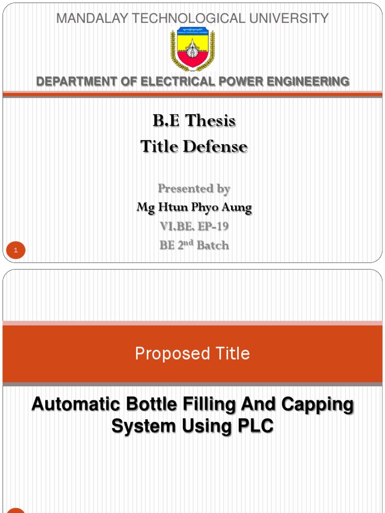 B.E Thesis Title Defense: Mandalay Technological University | PDF ...