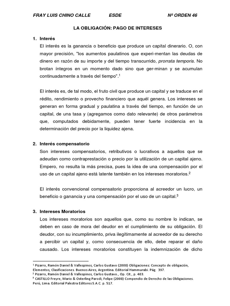 Pago de Intereses: Compensatorios y Moratorios | PDF | Interés | Economias