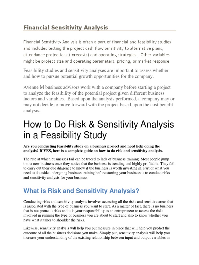 Financial Sensitivity Analysis | PDF | Sensitivity Analysis ...