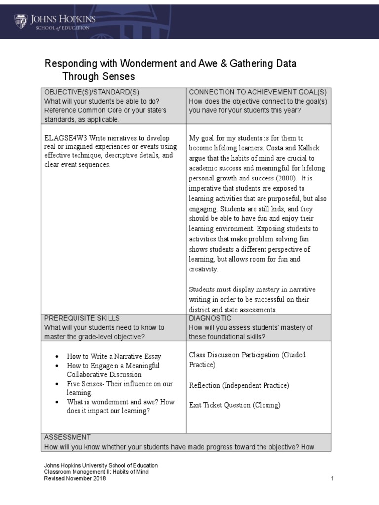 Gathering Data Through Senses | PDF | Classroom Management | Mind