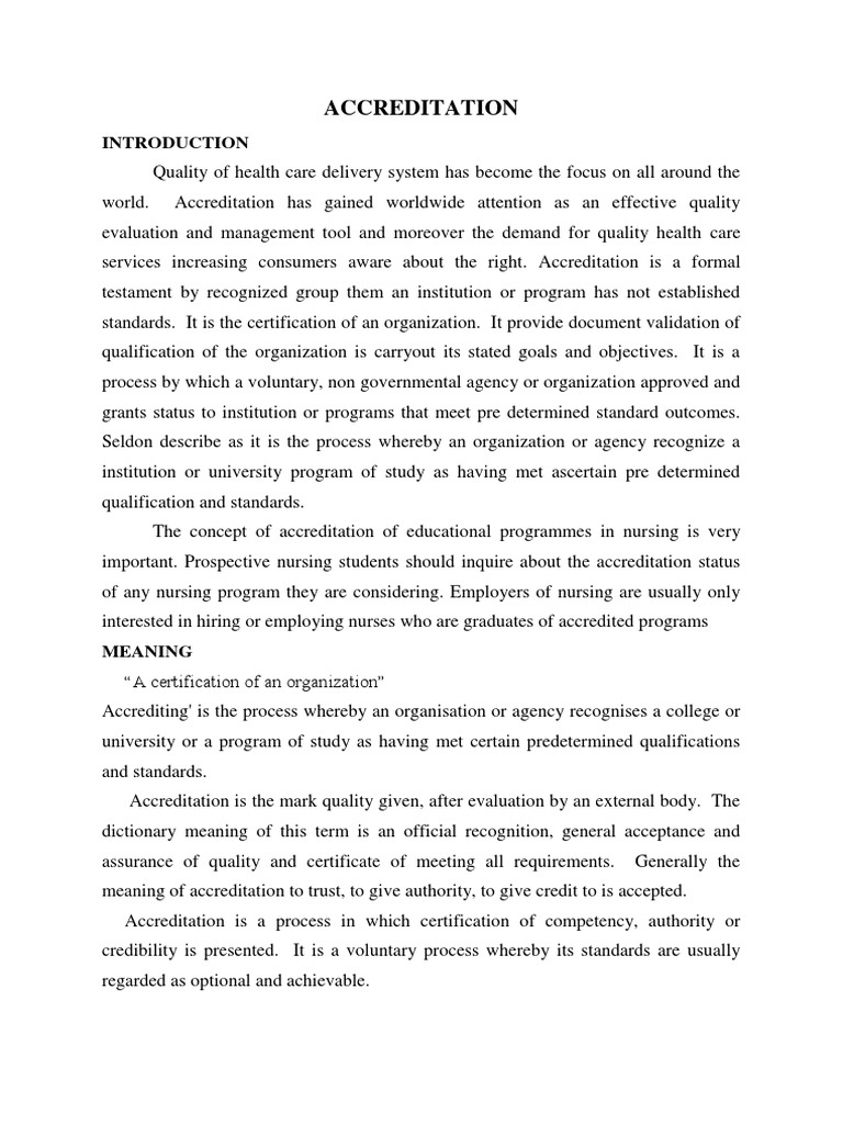 Importance of Nursing Program Accreditation | PDF | Nursing | Profession