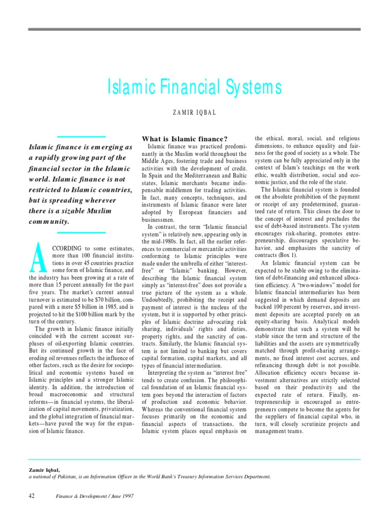 Islamic Financial Systems Overview | PDF | Islamic Banking And Finance ...