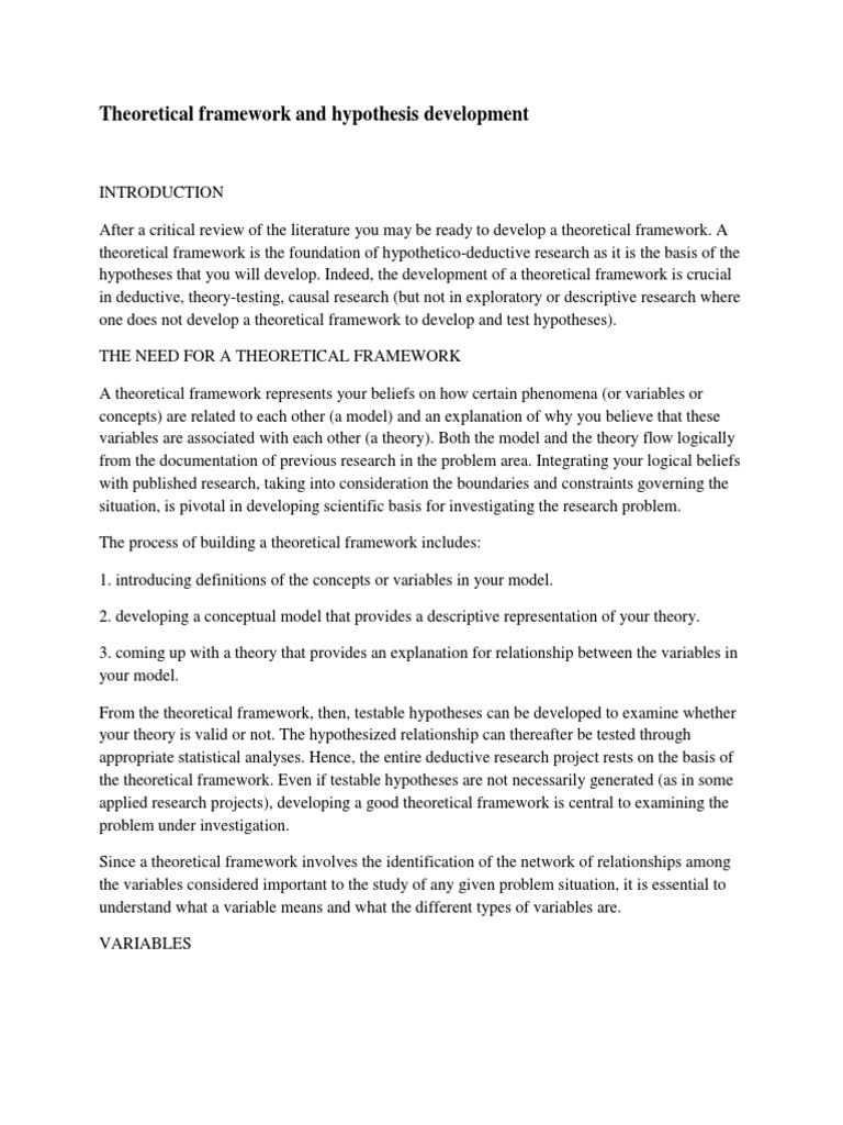 Theoretical Framework And Hypothesis Development Pdf Hypothesis