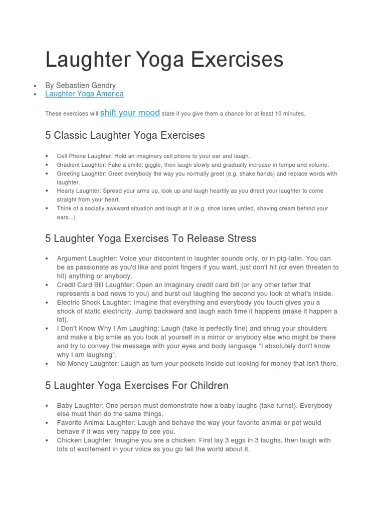 08 Laughteryogaactvites | PDF | Laughter | Body Language