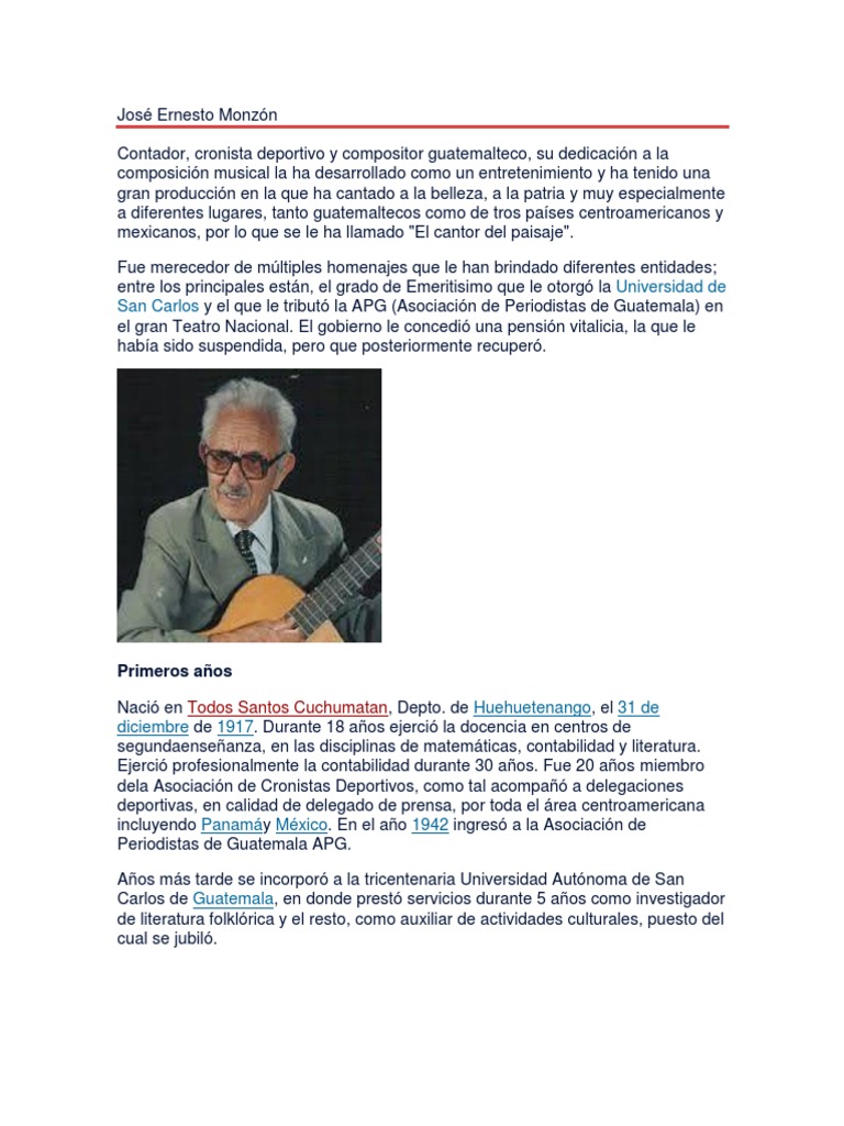 Biografia José Ernesto Monzón | PDF | Guatemala | México