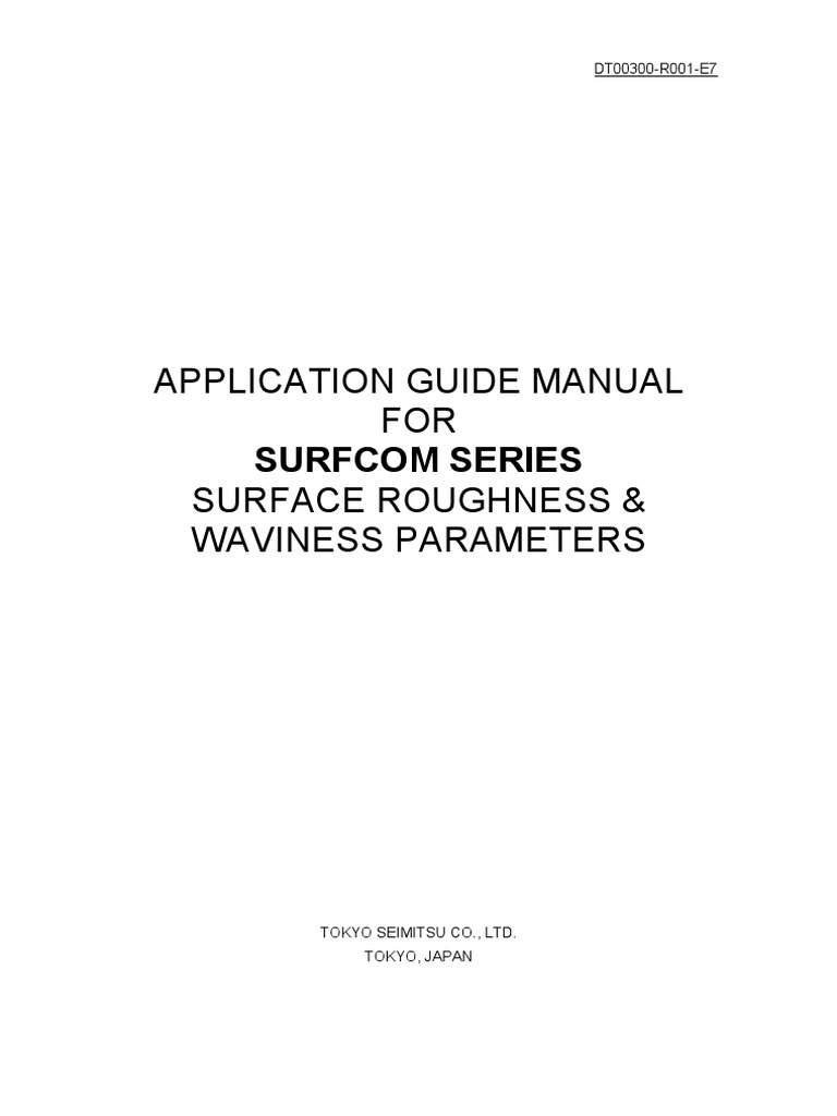 Surfcom Surface Roughness Guide | PDF | Surface Roughness | Physics