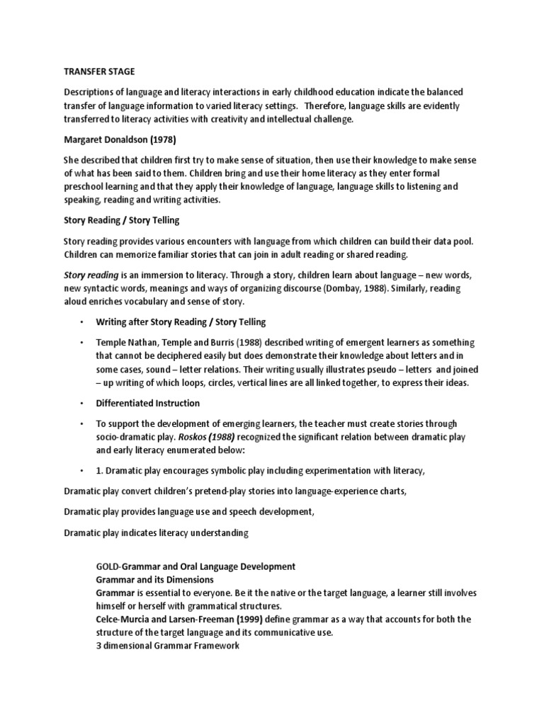 Language Transfer in Early Learning | PDF | Language Development | Grammar