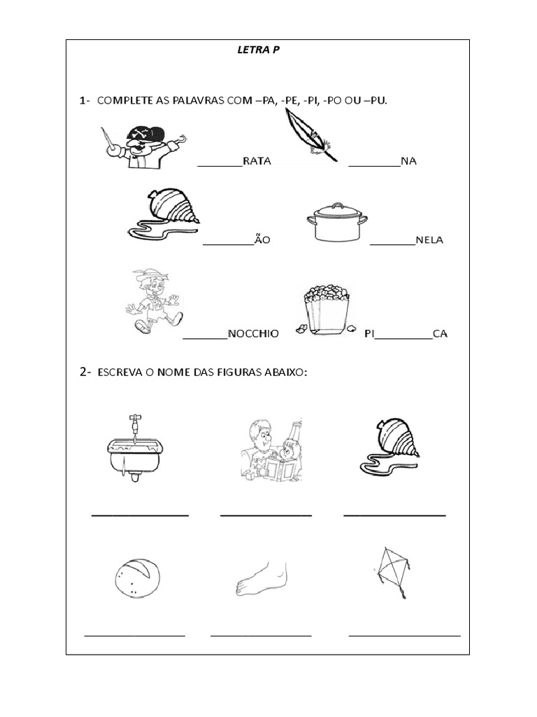 Atividade Letra P 2 Ano Fundamental | PDF