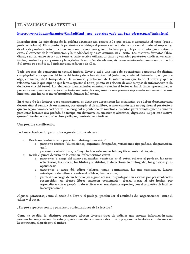 El Análisis Paratextual | PDF | Ciencia cognitiva | Cognición