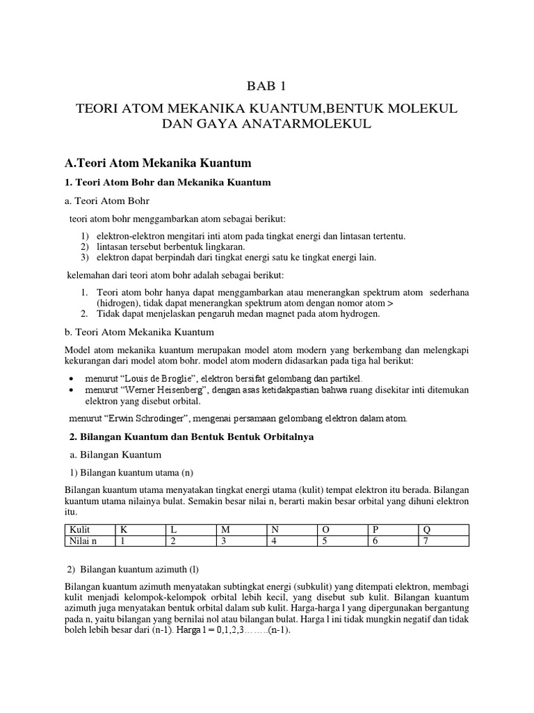 Teori Atom dan Bentuk Molekul | PDF | Sains & Matematika