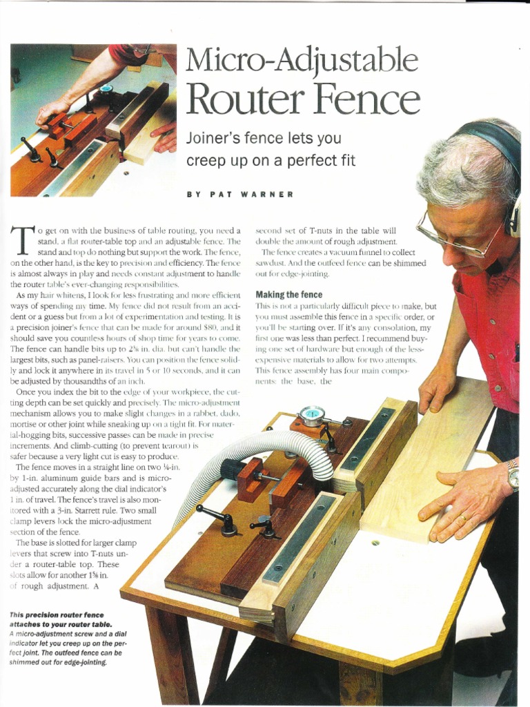 Micro Adjustable Router Fence Plan | PDF | Building Materials ...