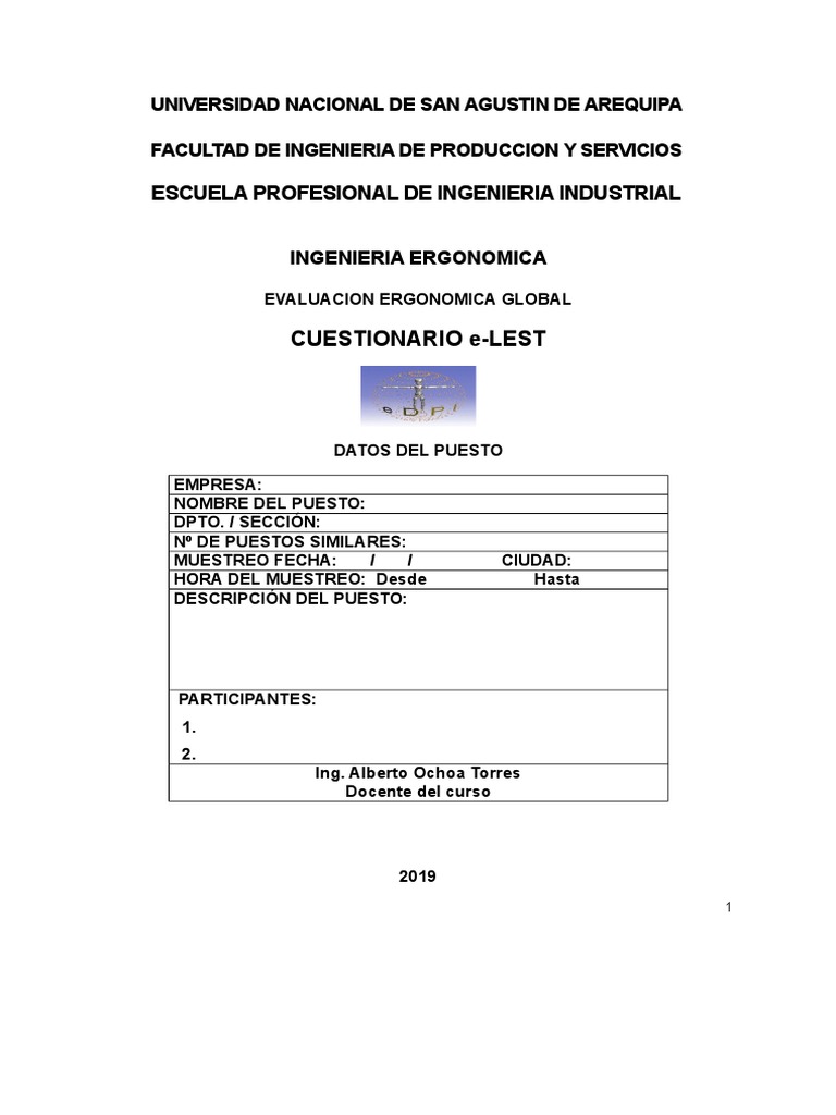 Cuestionario Método Lest | PDF | Salario | Science