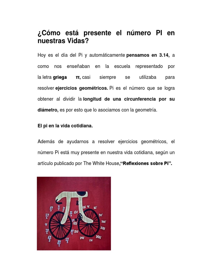 El Impacto del Número Pi en la Vida Diaria | PDF | Pi | Enseñanza de ...