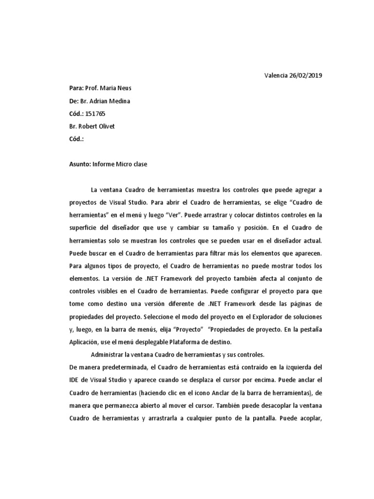 Informe Programacion Visual Basic Segundo Semestre | PDF | Microsoft Visual Studio | Ventana ...