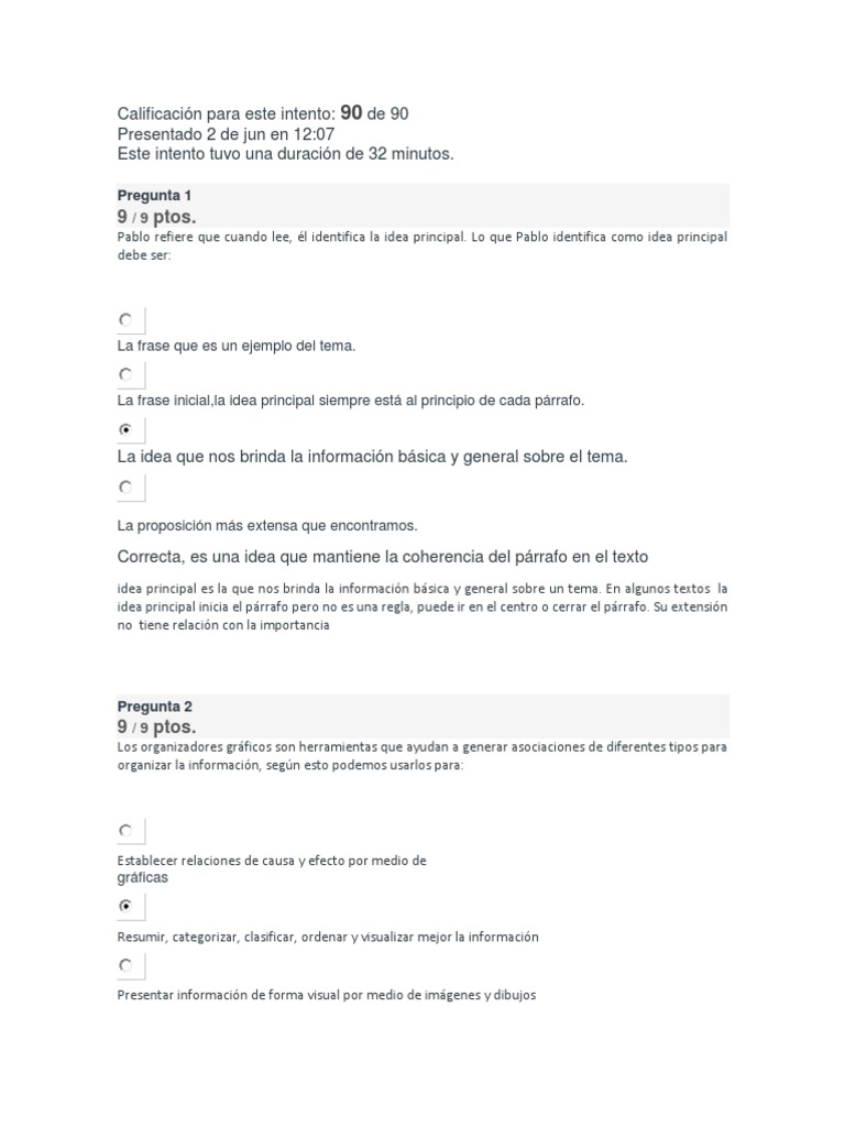 Amell 2 Quiz 2 Semana 7 Tecnicas de Aprendizaje Autonomo | PDF | Información | Memoria