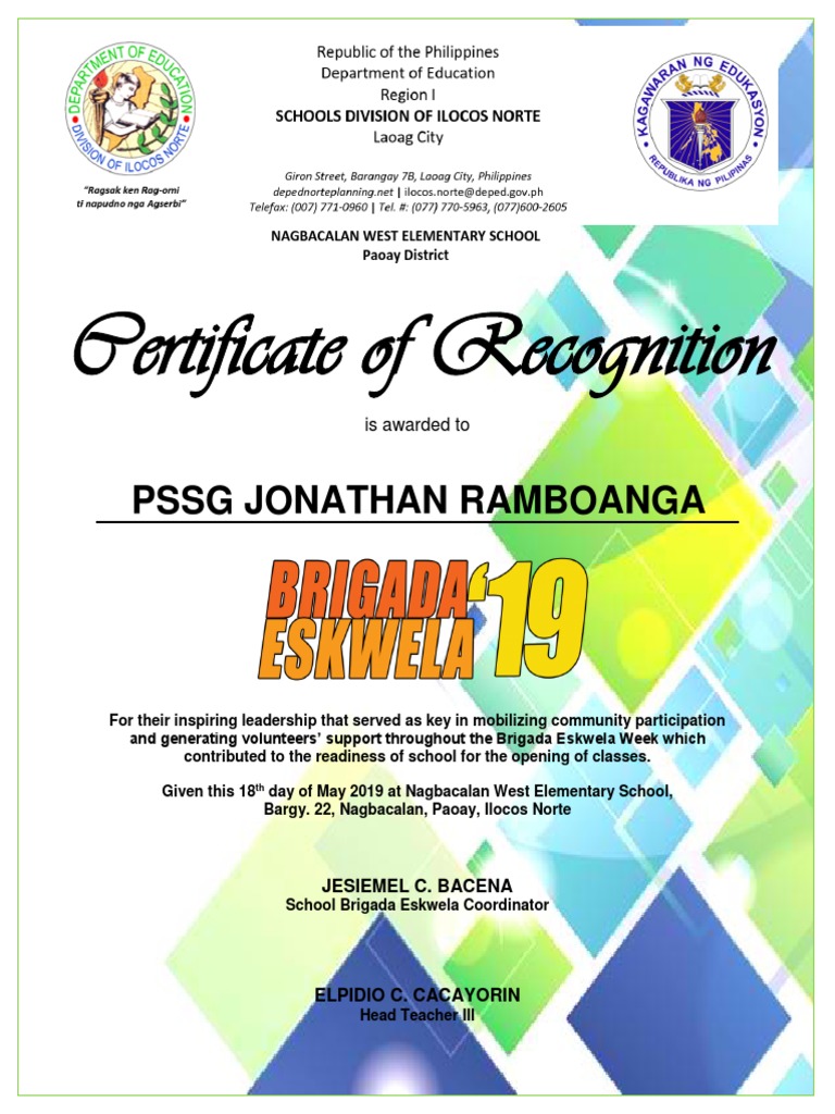 Brigada Cert PNP SK Brgy Officials | PDF | Wellness