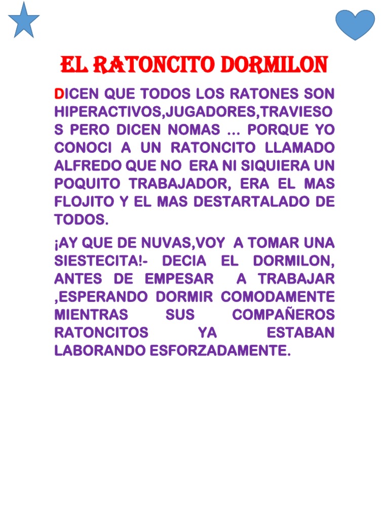 Cuento del Ratoncito Dormilón | PDF