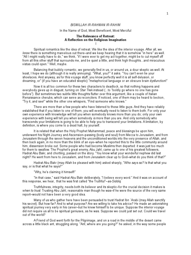 The Relevance of Retreat A Reflection On | PDF | Retreat (Spiritual ...