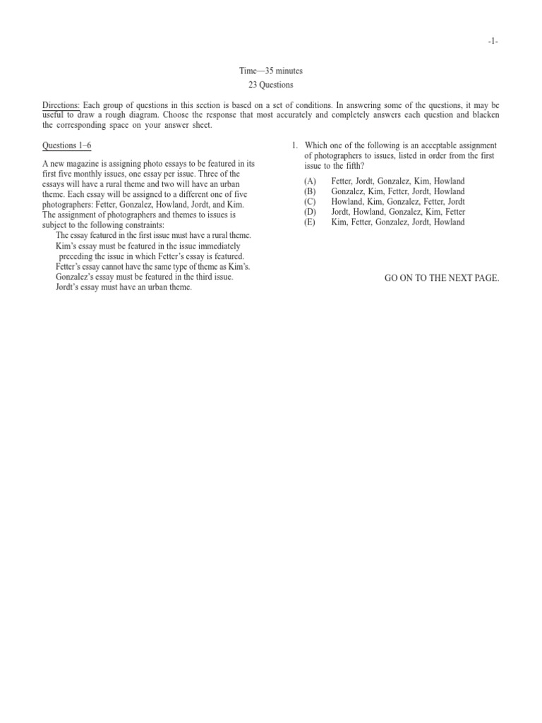 June LSAT SECTION 1 PDF | PDF | Teaching Mathematics
