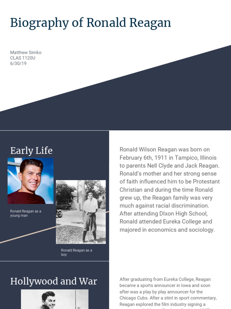 Biography of Ronald Reagan | Download Free PDF | Nancy Reagan | Ronald ...