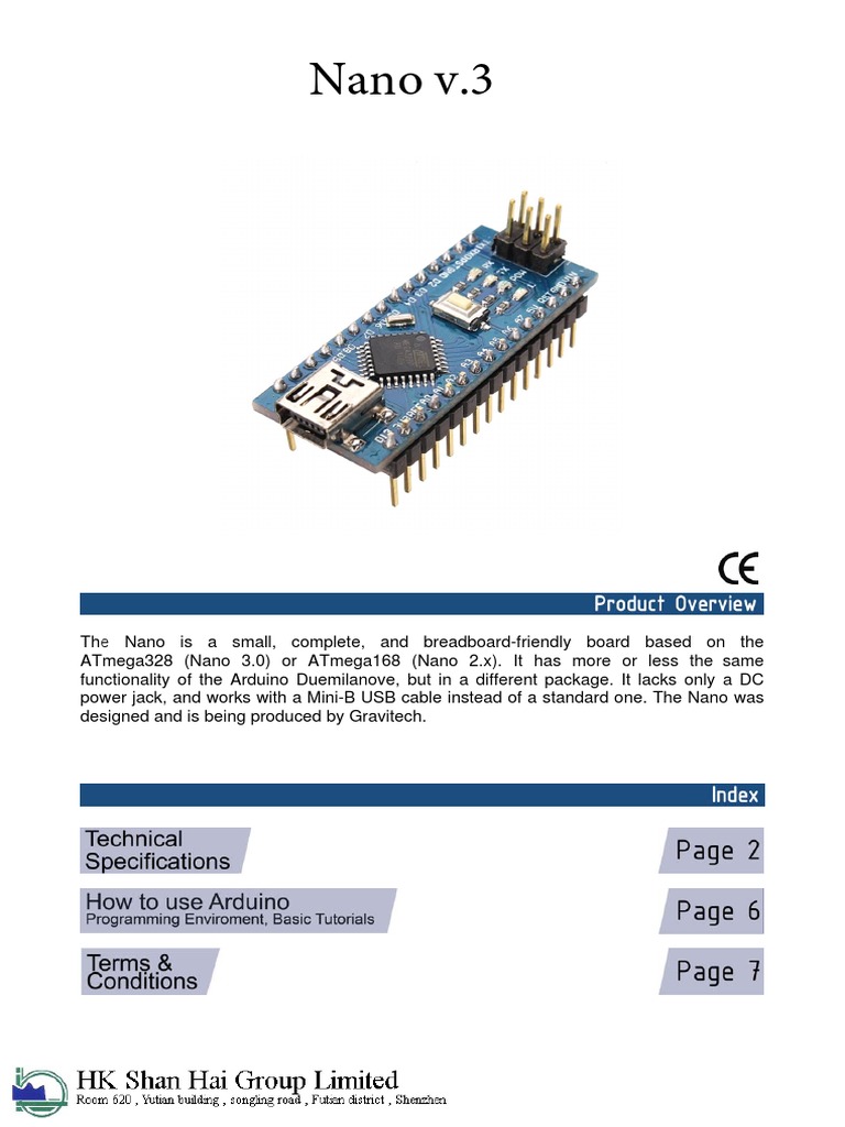 Arduino Nano3 | PDF | Arduino | Computing