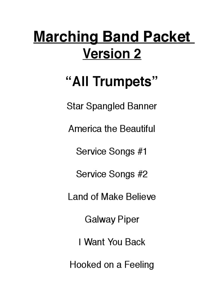 Marching Band Packet: "All Trumpets" | PDF | Patriotic Songs ...