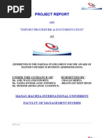 Import Export Documentation Procedure Project Report | PDF | Supply ...