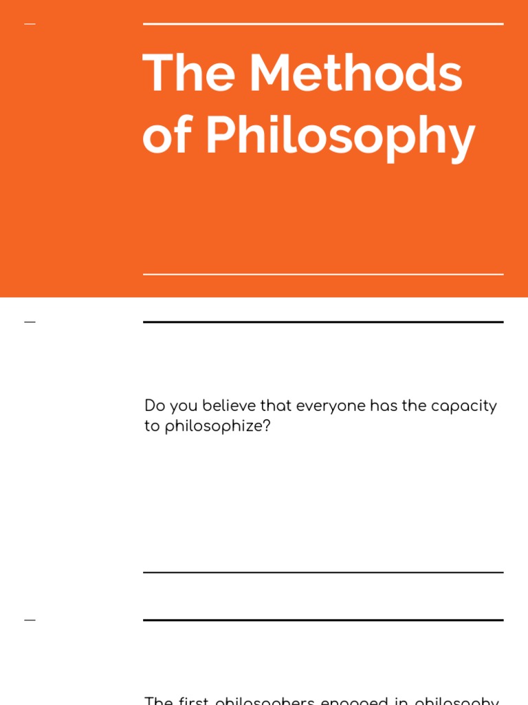 The Methods of Philosophy | Inquiry | Critical Thinking